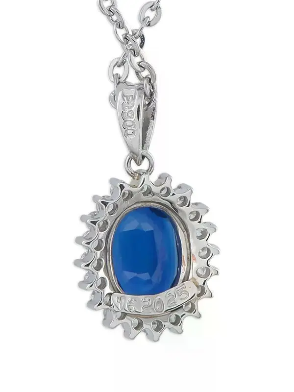 LB EXCLUSIVE Sapphire And Diamond Halo Necklace