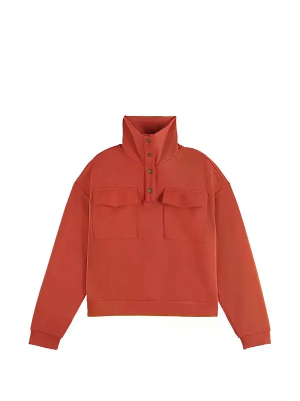 Scotch & Soda Flap-pocket High Neck Sweatshirt - Red