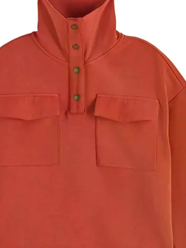 Scotch & Soda Flap-pocket High Neck Sweatshirt - Red