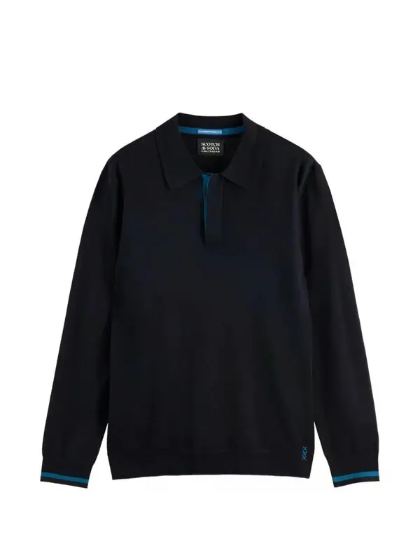 Scotch & Soda Long-sleeve Knitted Polo Shirt