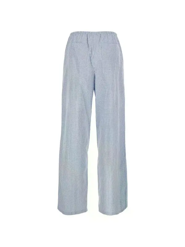 DUNST Check-pattern Drawstring Trousers - Blue