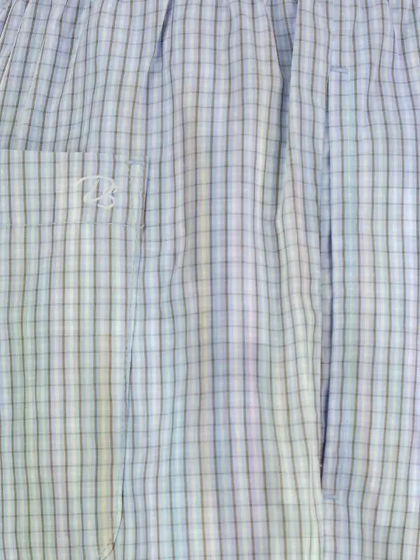 DUNST Check-pattern Drawstring Trousers - Blue