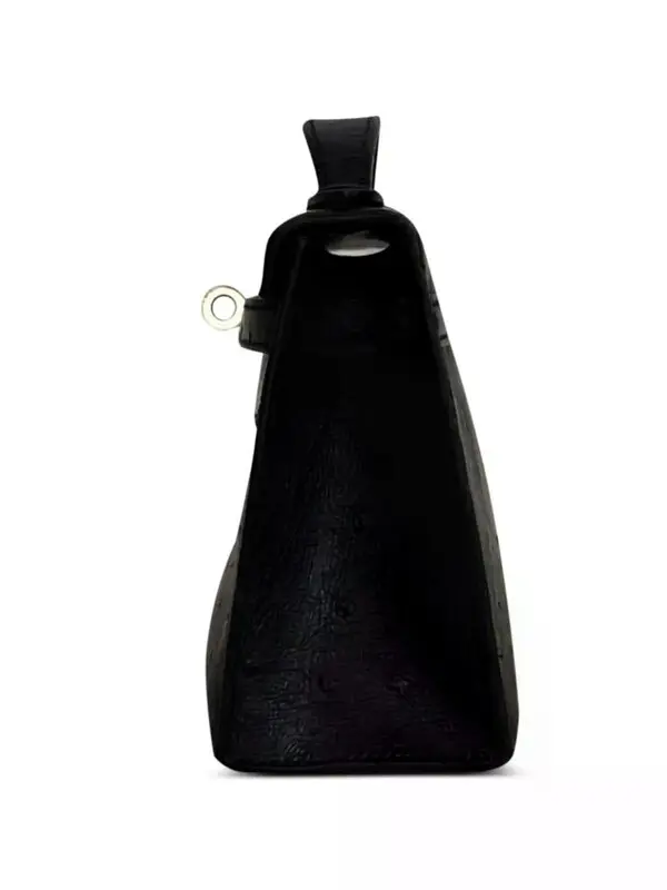 Hermès Kelly Pochette Ostrich Leather Clutch Bag - Black