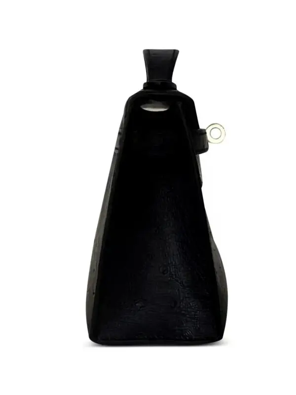 Hermès Kelly Pochette Ostrich Leather Clutch Bag - Black