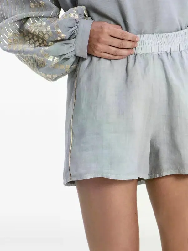 Greek Archaic Kori Stone Gray Linen Shorts