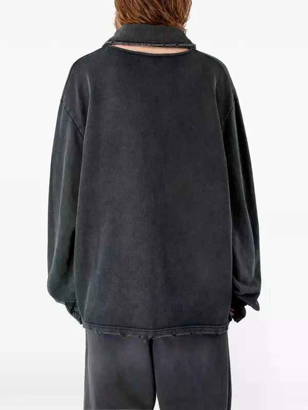 Camper Distressed Logo Collared Sweatshirt