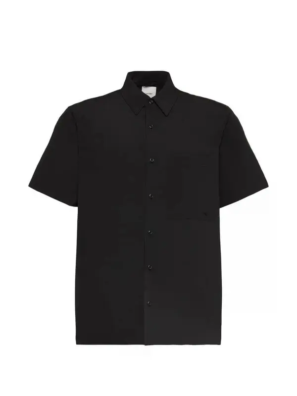 Calvin Klein Seersucker-textured Short-sleeve Shirt - Black