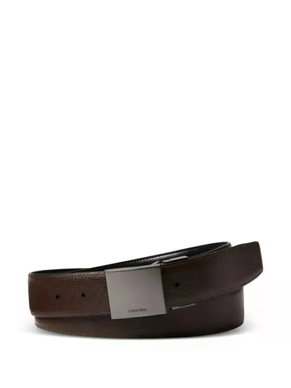 Calvin Klein Logo-plaque Grained Belt