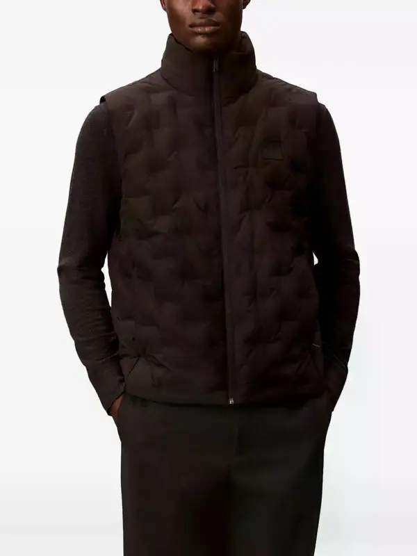 Calvin Klein Quilted Logo Patch Gilet - Black