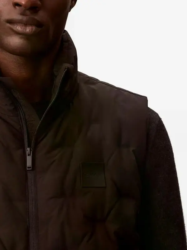 Calvin Klein Quilted Logo Patch Gilet - Black