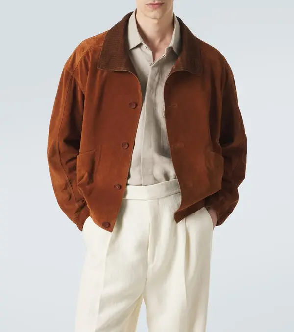 Zegna Suede Bomber Jacket