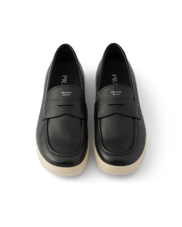 Prada Leather Loafers - Black