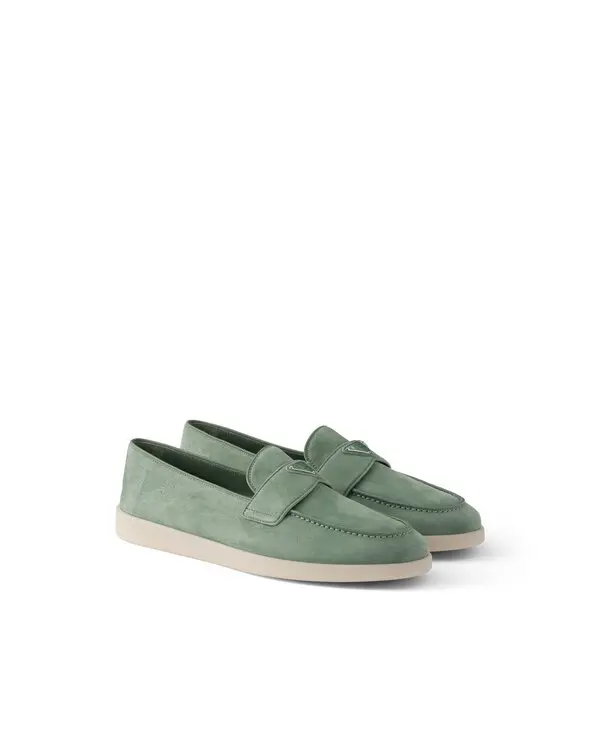 Prada Suede Loafers - Green