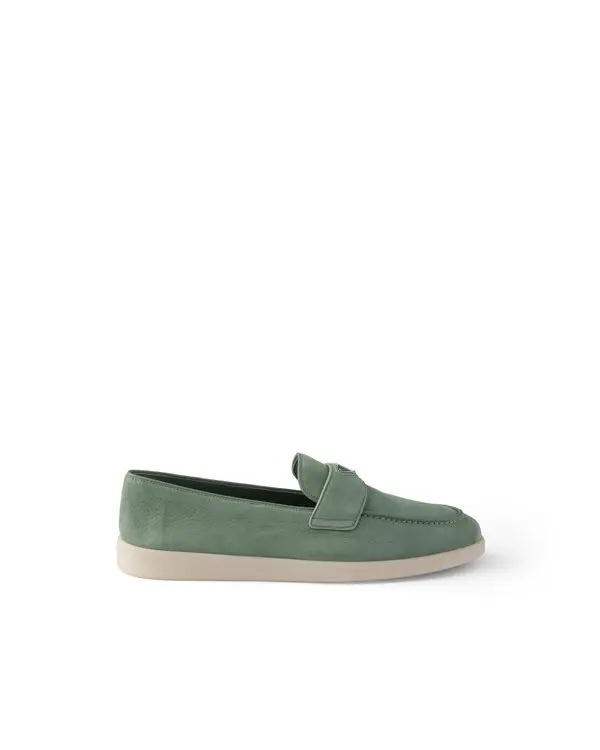 Prada Suede Loafers - Green