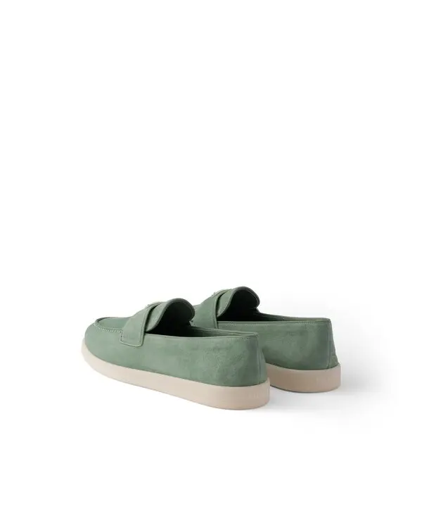 Prada Suede Loafers - Green