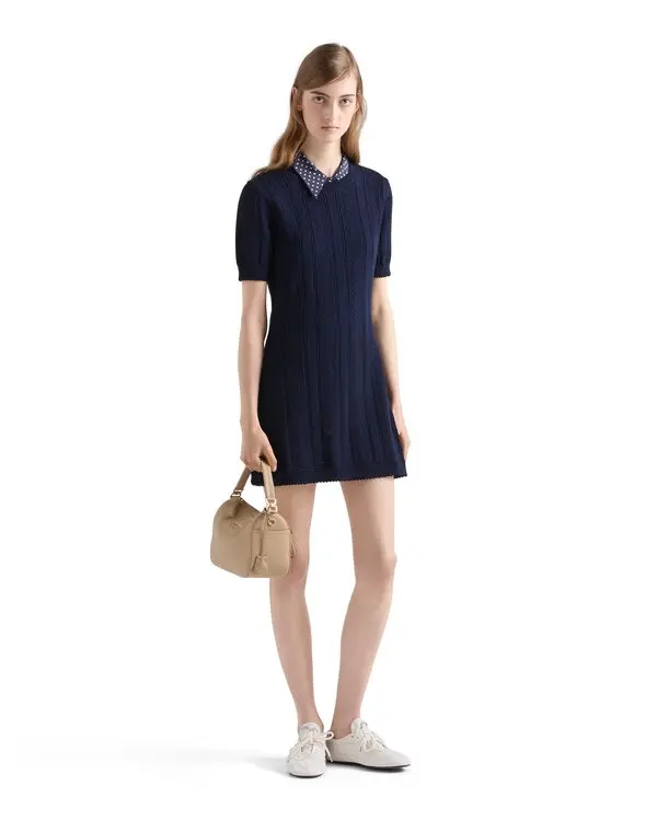Prada Openwork Cotton Mini-dress