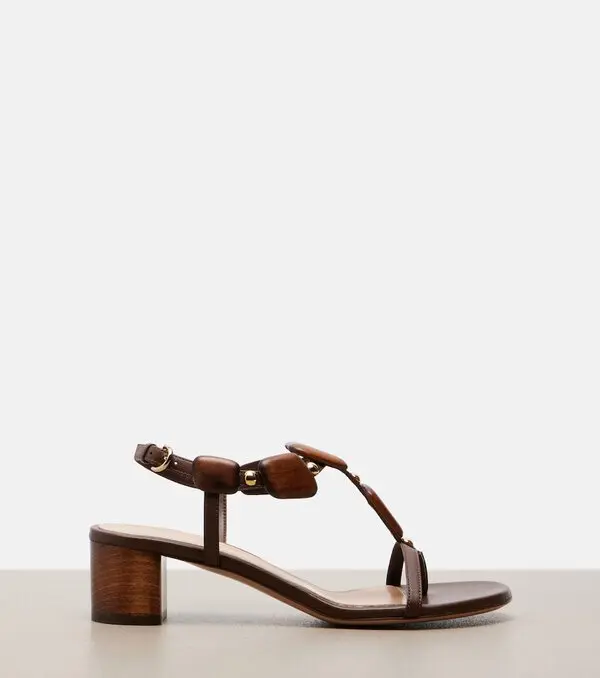 GIANVITO ROSSI Embellished Leather Sandals