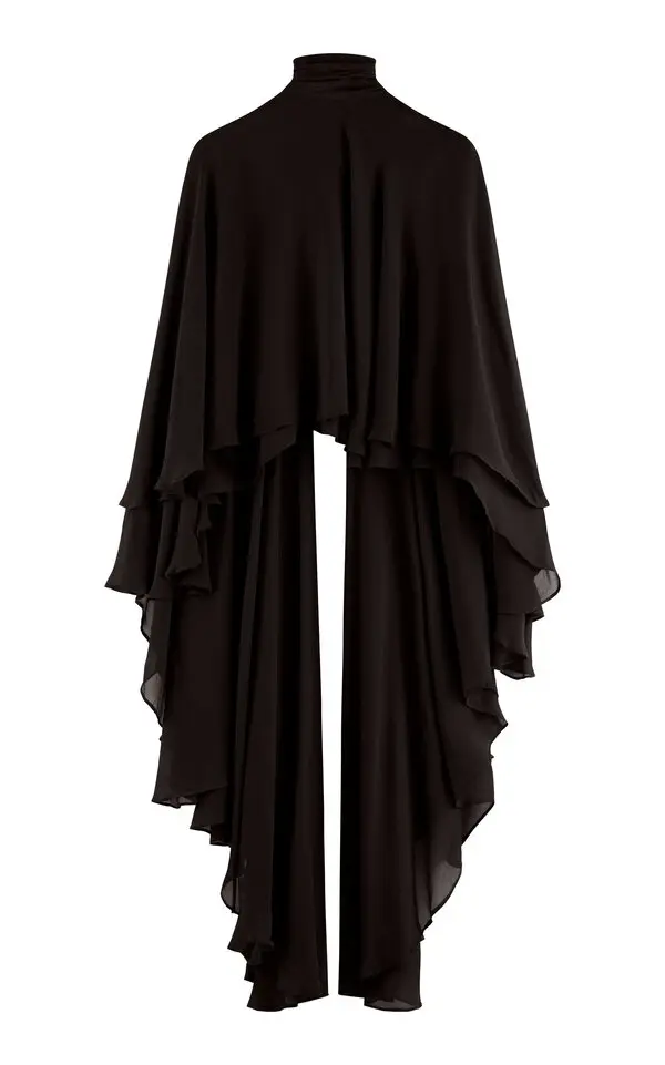 Arakii Flowy Draped Cape Top - Brown