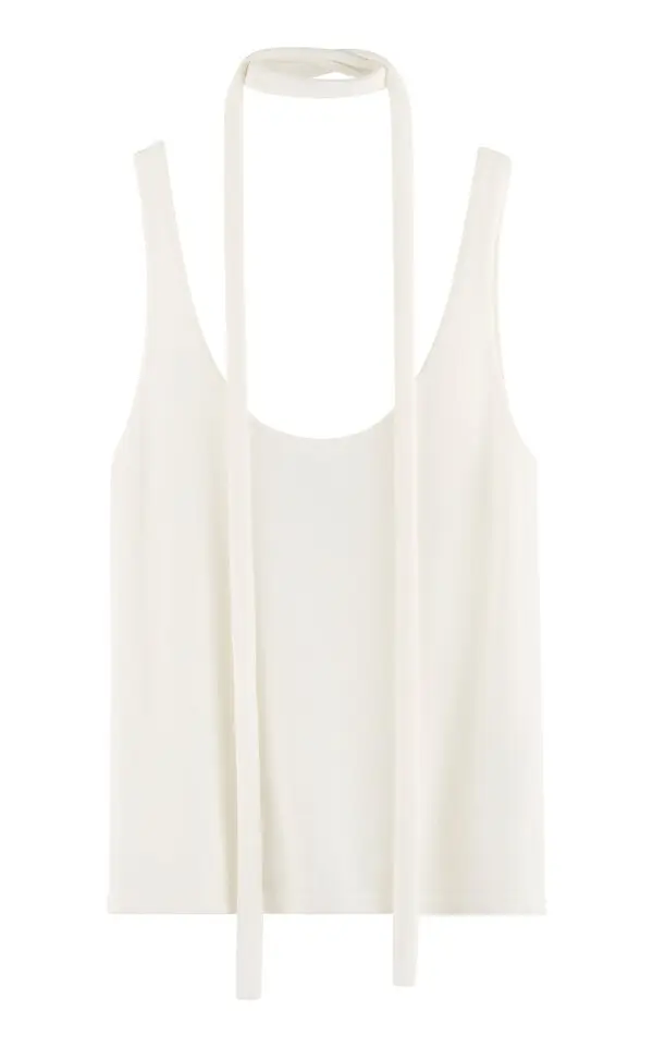Arakii Exclusive Moment Scarf Crepe Top - Off-white