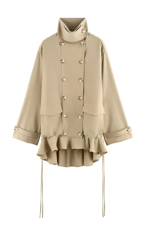 Arakii Frill Jacket Wool-blend Mini Dress - Neutral