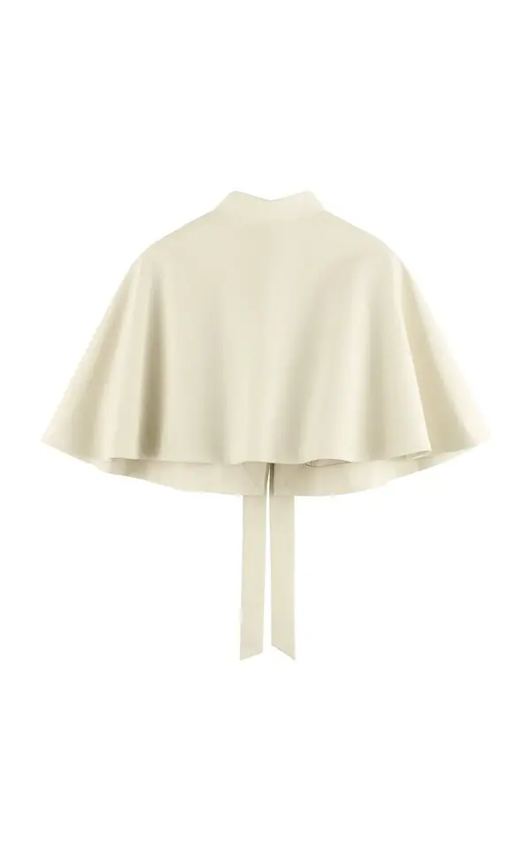 Arakii Cape Poncho With Tie Detail - Neutral