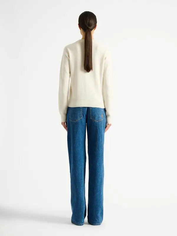 Balmain Eco-cashmere Cardigan With Lion Chain Buttons - White