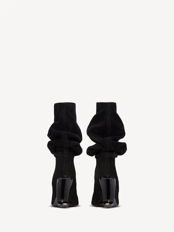 Balmain Suede Leather Ankle Boots With Tassel