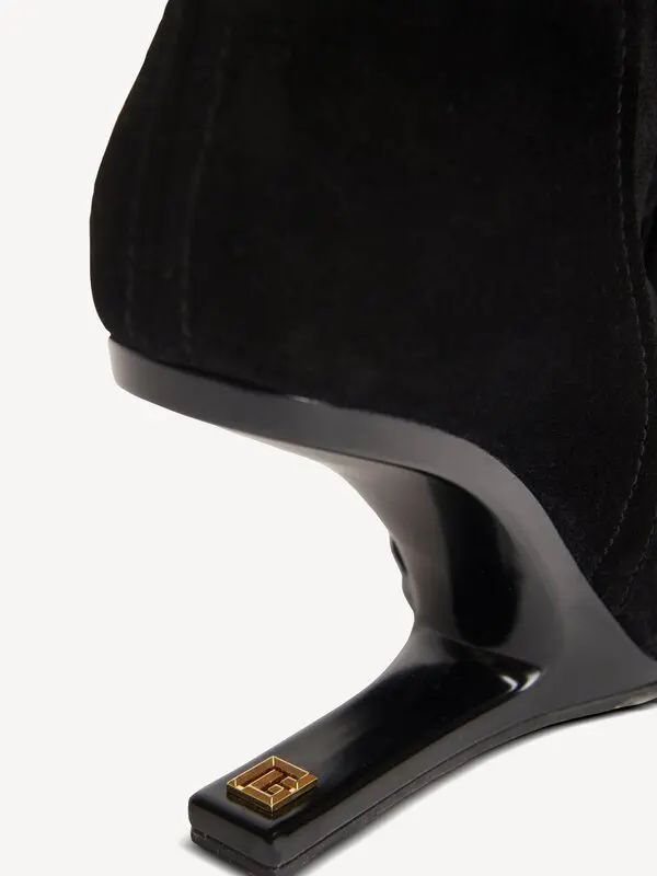 Balmain Suede Leather Ankle Boots With Tassel