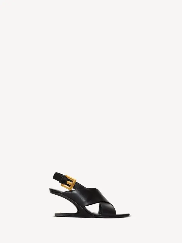 Balmain Calfskin Leather Anthem No Wedge Sandals