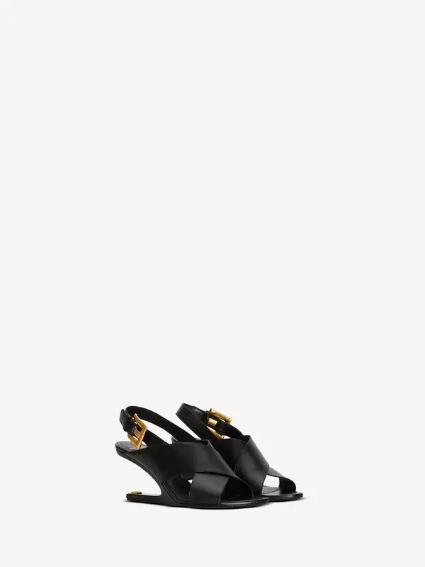 Balmain Calfskin Leather Anthem No Wedge Sandals