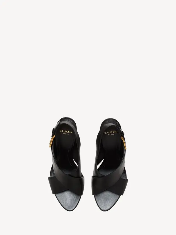 Balmain Calfskin Leather Anthem No Wedge Sandals
