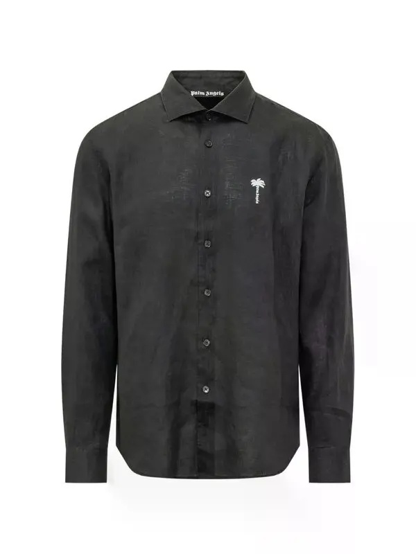 Palm Angels Logo-embroidered Shirt - Black