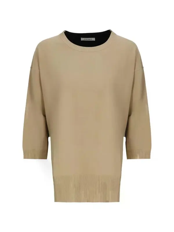 KANGRA Colour-block Three-quarter Sleeve Sweater
