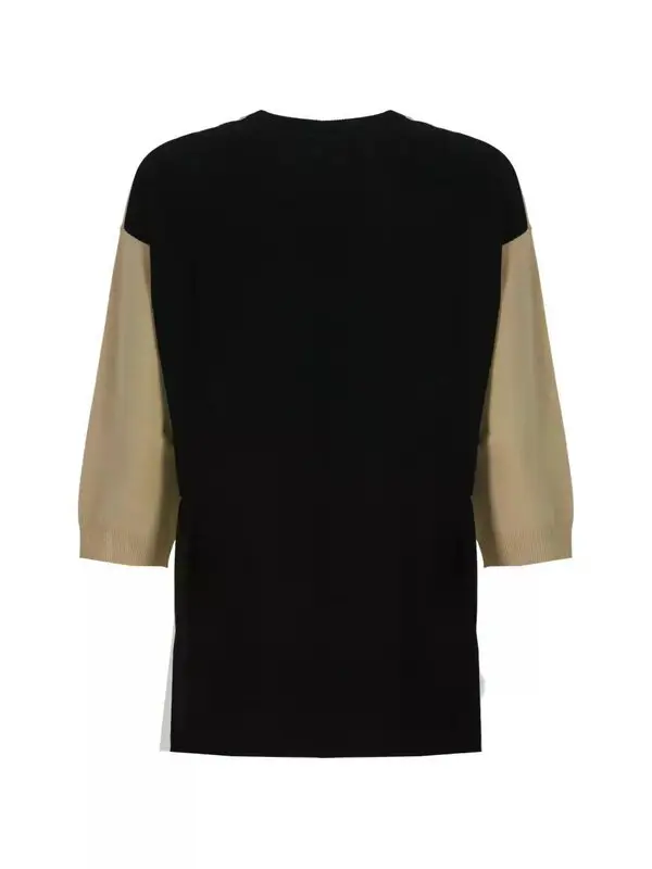 KANGRA Colour-block Three-quarter Sleeve Sweater