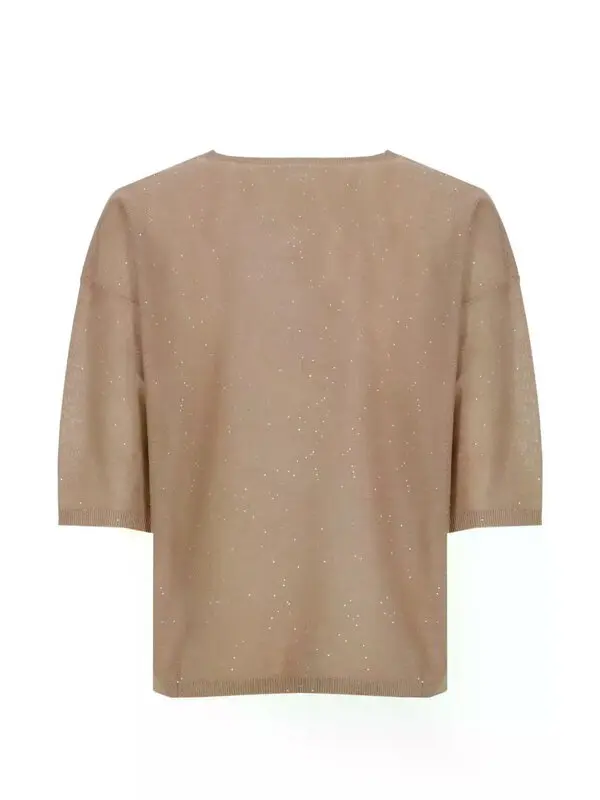 KANGRA Sequin Embellished V-neck Sweater