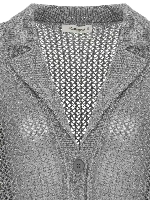 KANGRA Sequin-embellished Open-knit Jacket