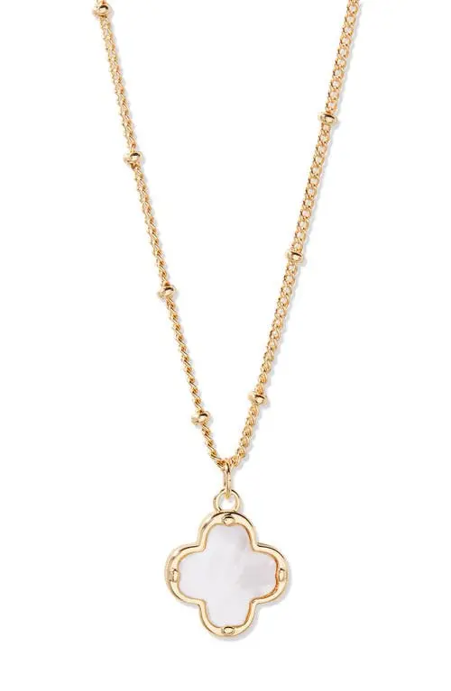 BROOK & YORK Chatham Clover Mother-of-pearl Pendant Necklace - Gold