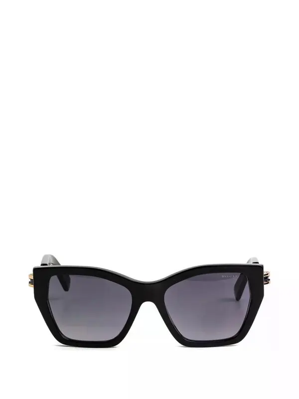 BVLGARI Cat-eye Sunglasses With Gold-tone Logo - Black