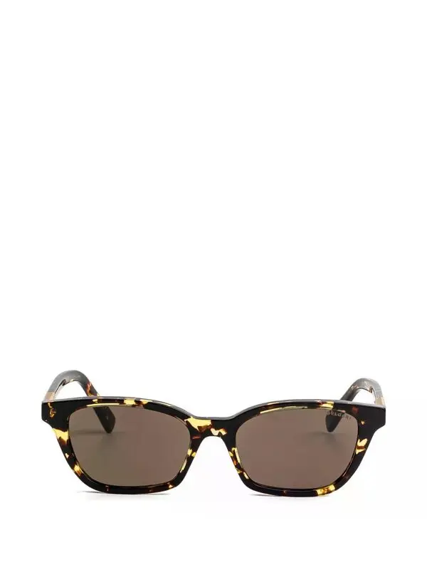 BVLGARI Square Frame Sunglasses With Tortoiseshell Effect - Brown