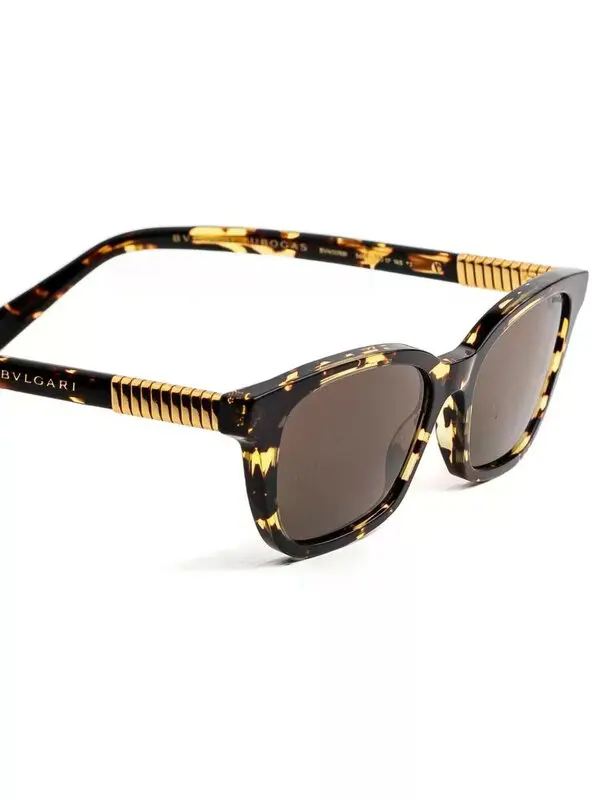BVLGARI Square Frame Sunglasses With Tortoiseshell Effect
