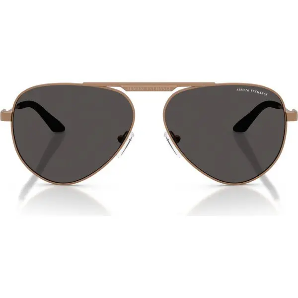 Armani Exchange Aviator Sunglasses - Matte Bronze/dark Grey