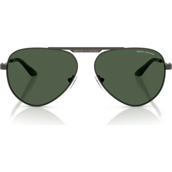 Armani Exchange Aviator Sunglasses - Matte Grey/dark Green