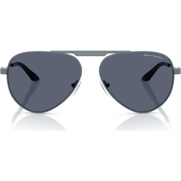 Armani Exchange Aviator Sunglasses - Metalized Matte Blue/grey