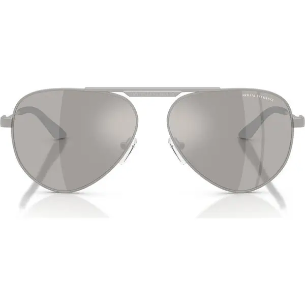 Armani Exchange Aviator Sunglasses - Silver/grey Mirror Silver