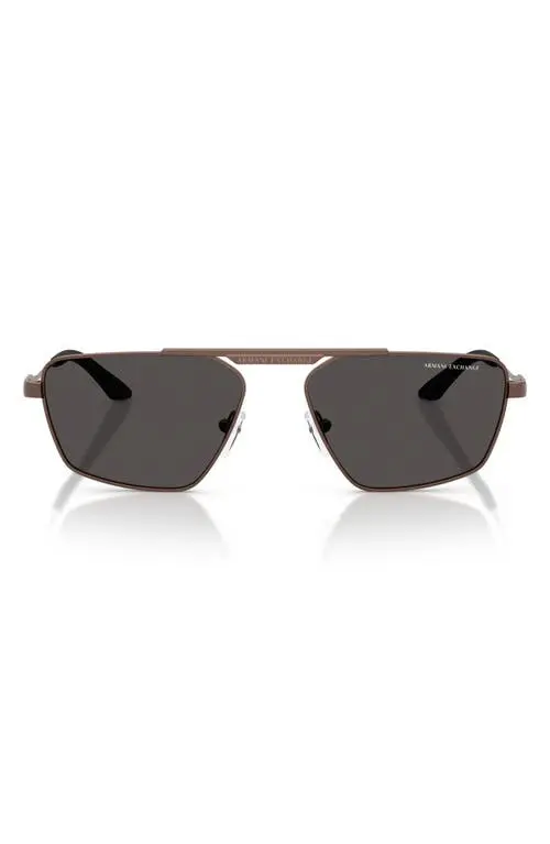 Armani Exchange Aviator Sunglasses - Matte Bronze/dark Grey