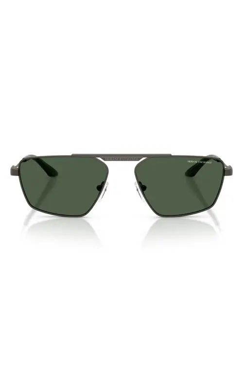 Armani Exchange Aviator Sunglasses - Matte Grey/dark Green