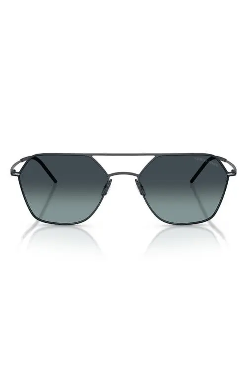 ARMANI Square Frame Sunglasses - Matte Blue/blue Gradient