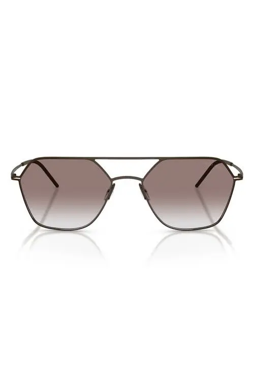 ARMANI Square Frame Sunglasses - Matte Brown/brown Gradient