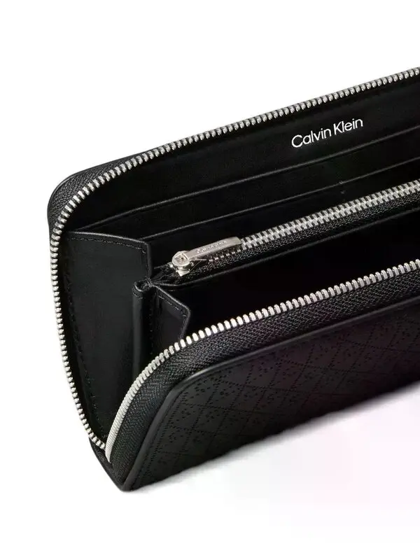 Calvin Klein Perforated-monogram Zip-around Wallet