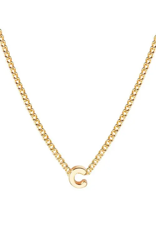 BROOK & YORK Kira Mini Initial Pendant Necklace - Gold C